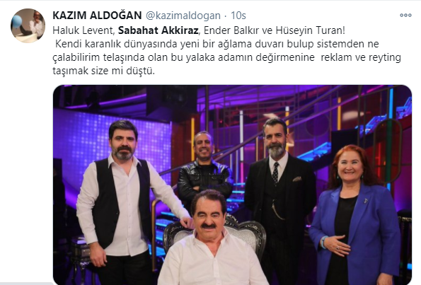 Sosyal medyada, İbo Show'a katılan Sabahat Akkiraz, Hüseyin Turan ve ...