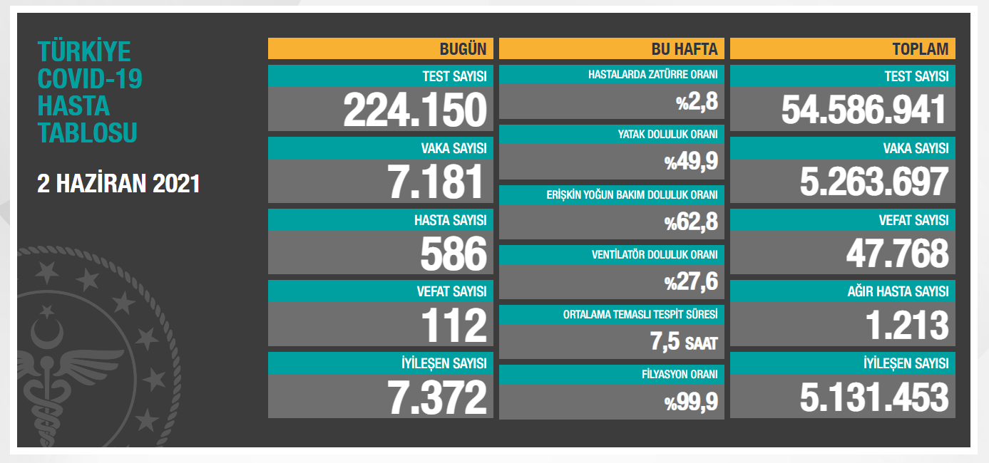 2 Haziran koronavirüs tablosu açıklandı!