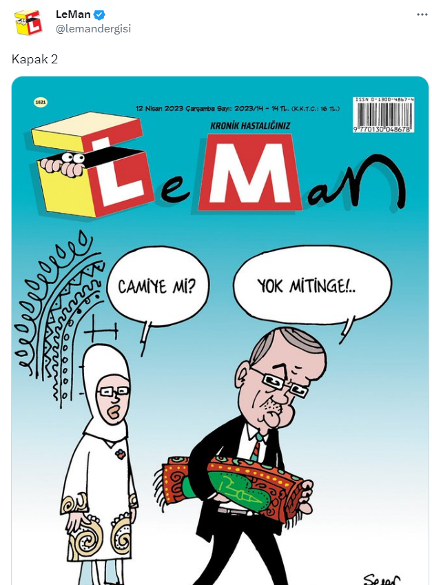 LeMan'dan 'seccade'li Erdoğan kapağı
