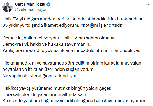 Yandaş isimden Cafer Mahiroğlu açıklaması: İBB operasyonunun medya ...